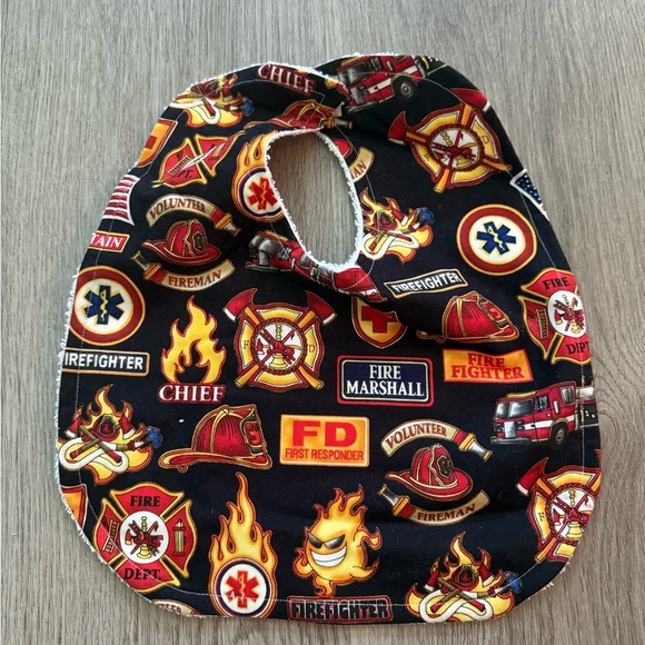 Accessories | Firefighter Themed Kids Bib | Poshmark
